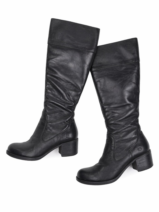 Born | Shoes | Born Vintage Black Leather Knee High Boots Riding Boots ...